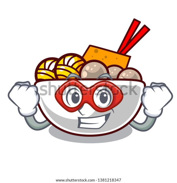 Super Hero Meatball Mascot Shape Stock Vector (Royalty Free) 1381218347
