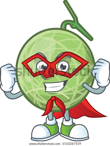 Super Hero Melon Cartoon Mascot On Stock Vector (Royalty Free ...