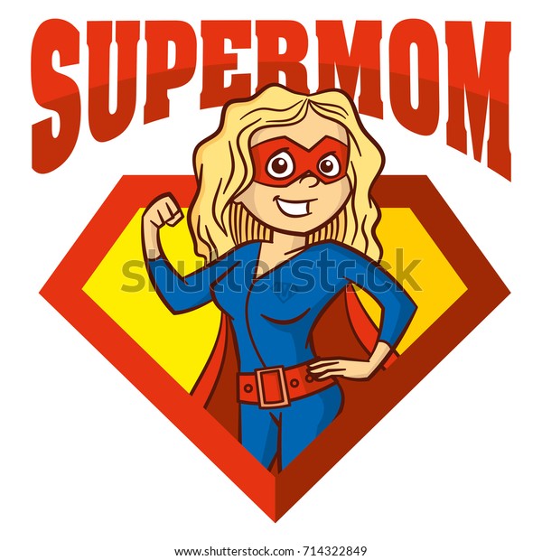 Dibujo vector de personaje de súper héroe mamá