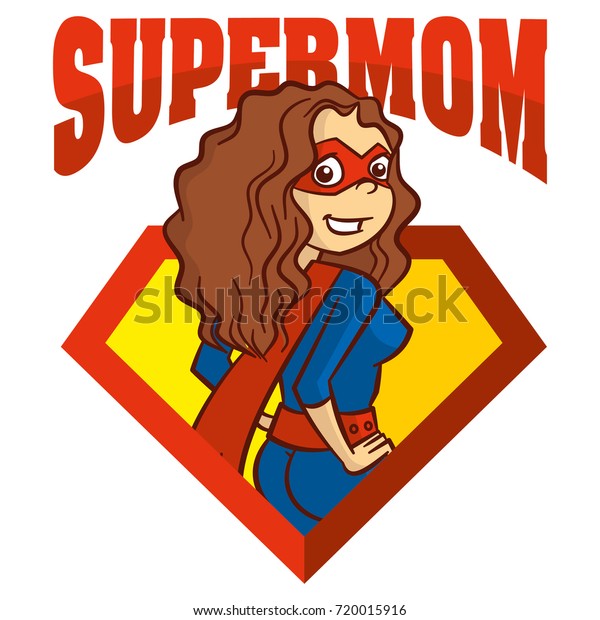 Super Mom Hero Superhero Cartoon Character Stock Vector (Royalty Free ...