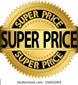 Super Price Golden Label Vector Illustration Stock Vector (Royalty Free ...