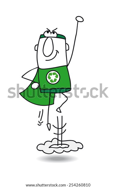 Super Recycling Hero Action Super Recycling Stock Vector (Royalty Free ...