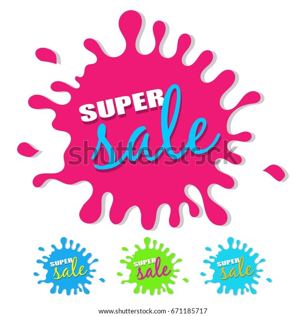 Super Sale Splash Drop Shadow Isolated Stock Vector (Royalty Free ...