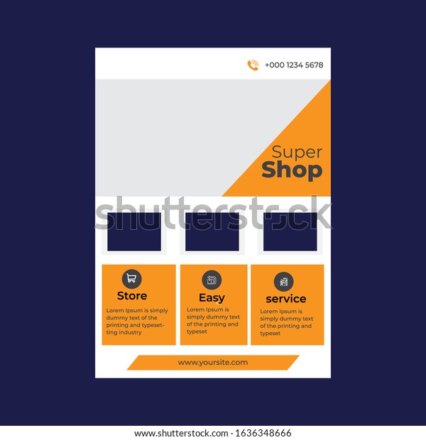 Super Shop Flyer Design Print Ready Stock Vector (Royalty Free ...