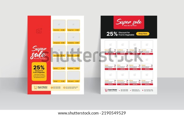 Super Shop Flyer Template Product Promotion Stock Vector (Royalty Free ...