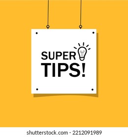 Super Tips Banner Design Lightbulb Vector Stock Vector (Royalty Free ...
