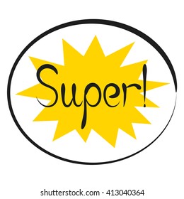 Super Word Icon Lettering Stock Vector (Royalty Free) 413040364 ...