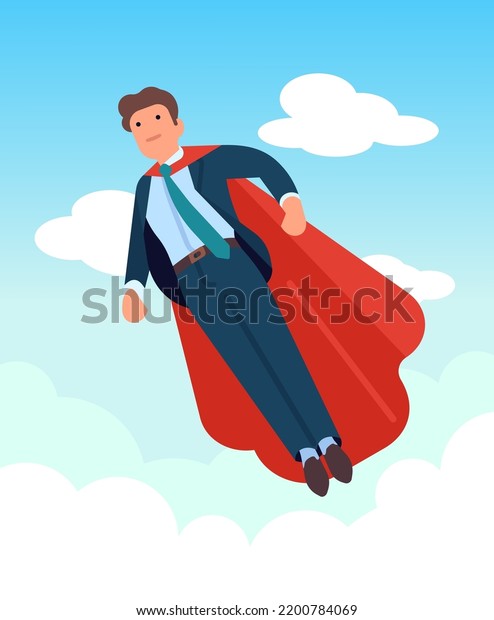 Super Worker Flying Sky Business Employee Stock Vector (Royalty Free ...