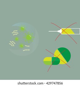 Superbugs Various Bacteria Microbes Cartoon Vector Stock Vector ...