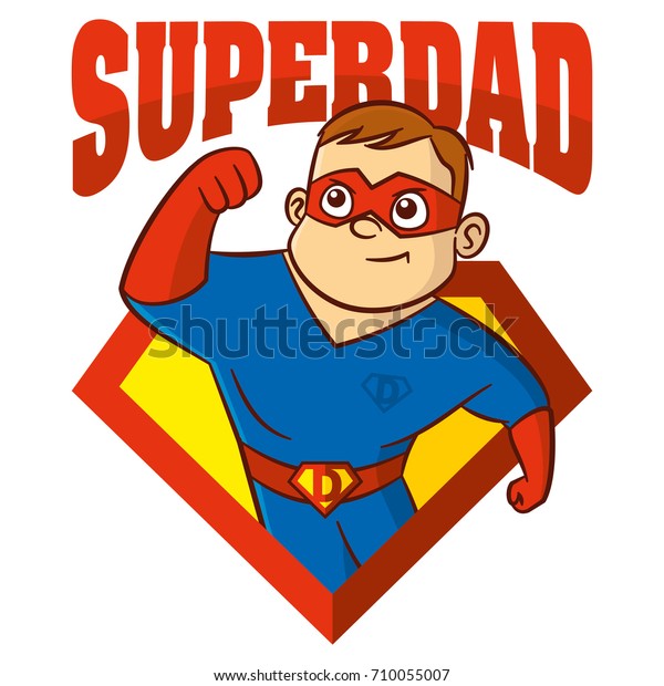 Superdad Best Superhero Man Cartoon Character: Stock-Vektorgrafik ...