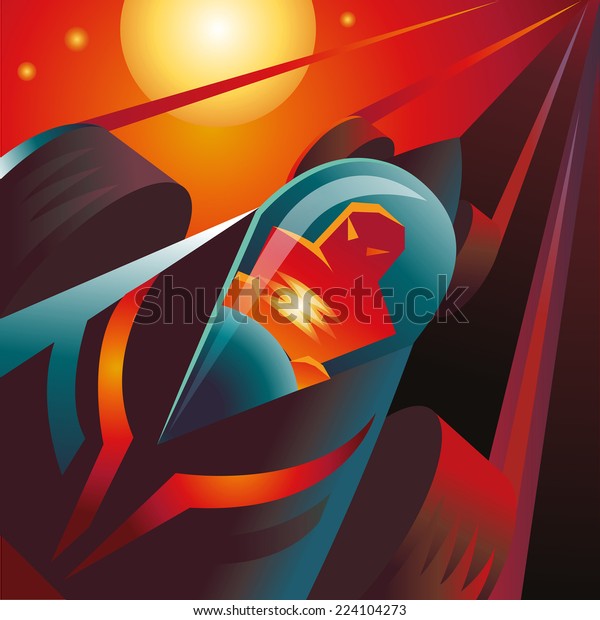 Superhero Action Race Car Vector Illustration Stock Vector (Royalty ...