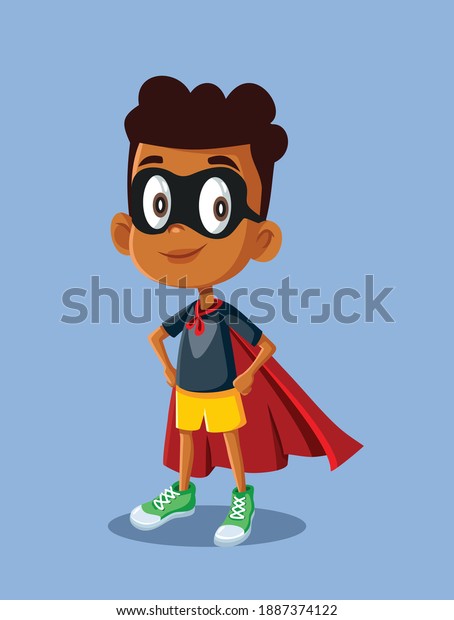 Superhero African Boy Vector Illustration Cartoon Stock Vector (Royalty ...