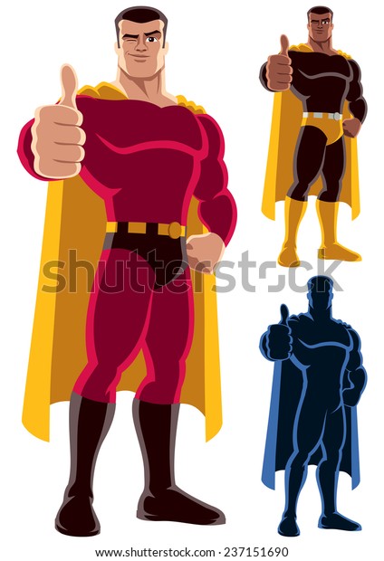 Superhero Approving Superhero Giving Thumbs On Stock Vector (Royalty ...