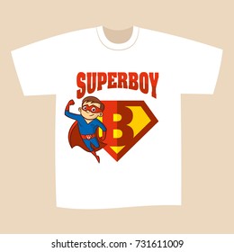 Superhero Boy Logo Letter B Print Stock Vector (Royalty Free) 731611009 ...