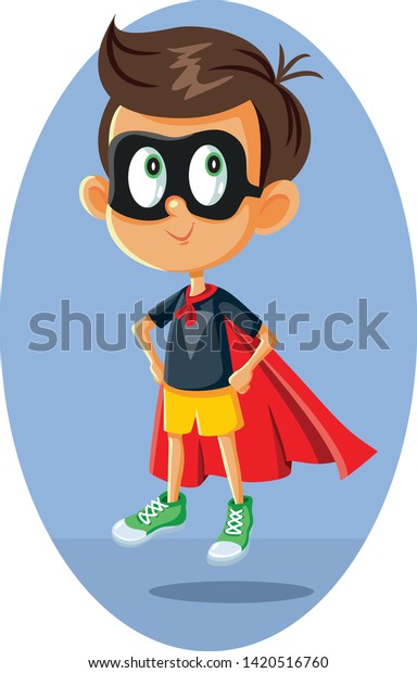 Superhero Boy Vector Illustration Cartoon Little Stock Vector (Royalty ...