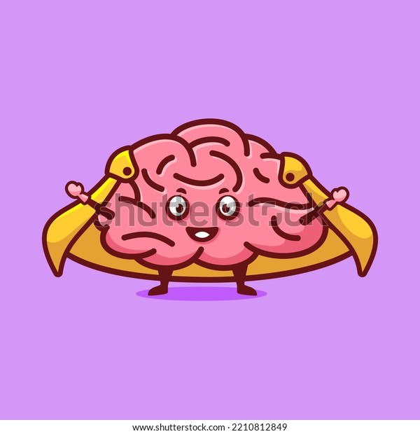Superhero Brain Vector Cartoon Illustration Funny Stock Vector (Royalty ...