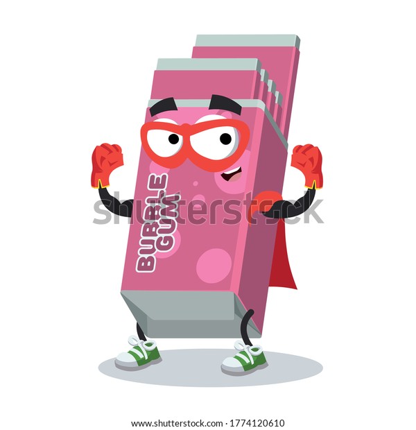 Superhero Cartoon Chewing Bubble Gum Pink Stock Vector (Royalty Free ...