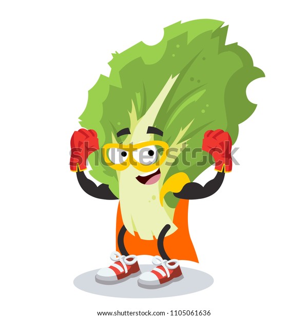 Superhero cartoon kale leaf character mascot in sneakers on a white ...