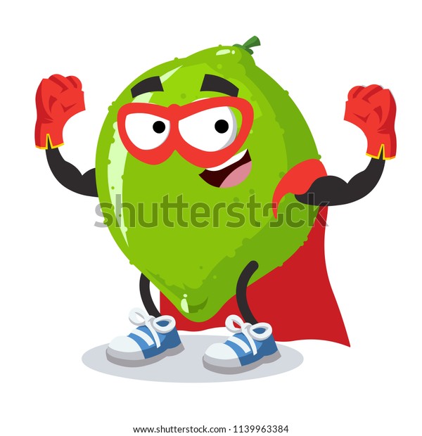 Superhero Cartoon Lime Character Mascot Sneakers Stock Vector (Royalty ...