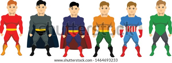 Superhero Characters 2d Male Character Vector: vector de stock (libre ...