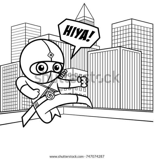 Stock vektor „Superhero City Coloring Page Vector Illustration“ (bez ...