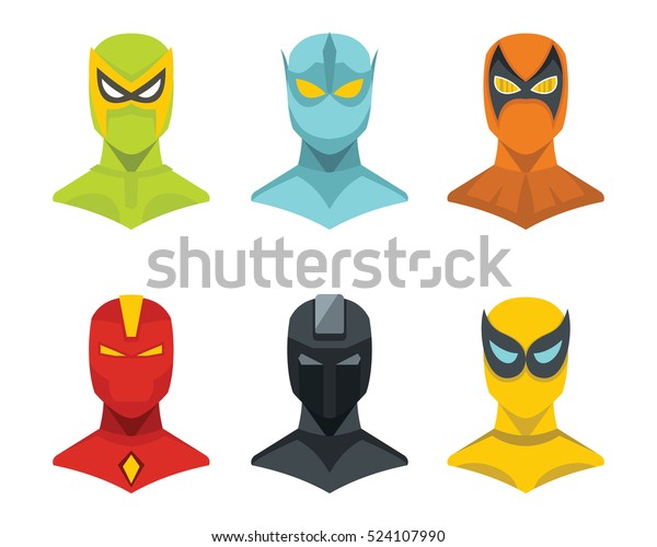 Superhero Concept Set Flat Style Isolated Stock Vector (Royalty Free ...