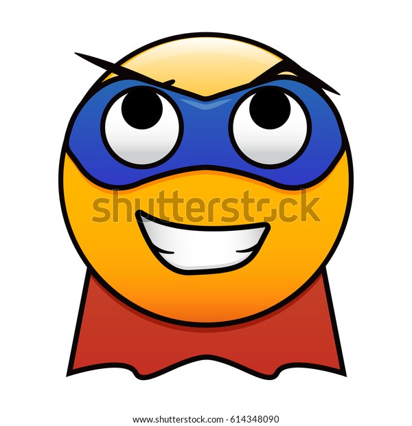 Superheld-Emoticon. Vektorillustration Emoji. Smiley mit Maske: Stock ...