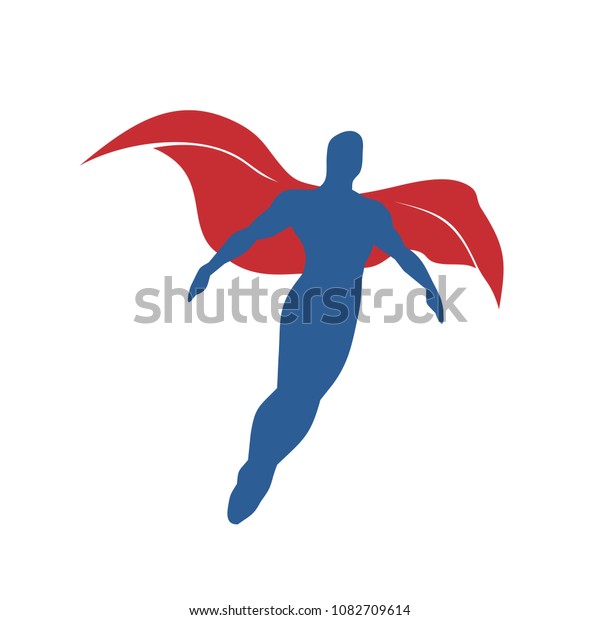 Superhero Flying Pose Icon Logo Template Stock Vector (Royalty Free ...