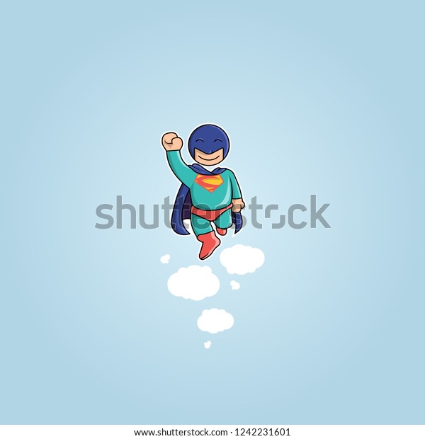 Superhero Flying Sky Stock Vector (Royalty Free) 1242231601 | Shutterstock