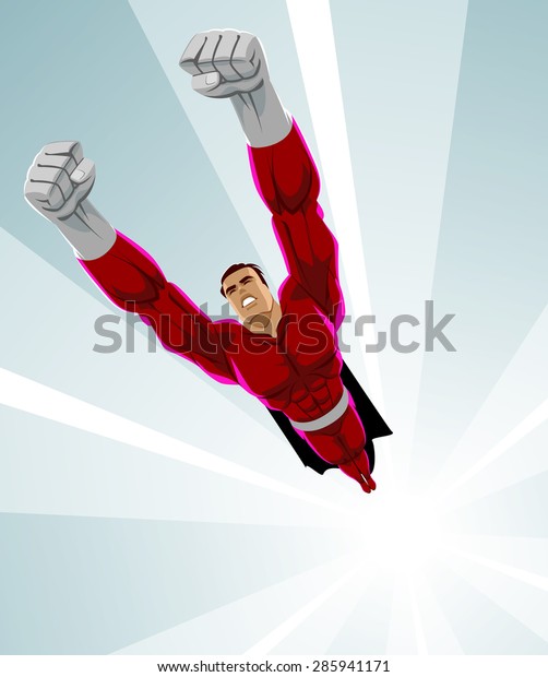 Superhero Flying Vector Illustration Stock Vector (Royalty Free ...