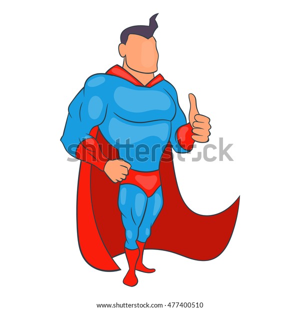 Superhero Giving Thumbs Icon Cartoon Style Stock Vector (Royalty Free ...