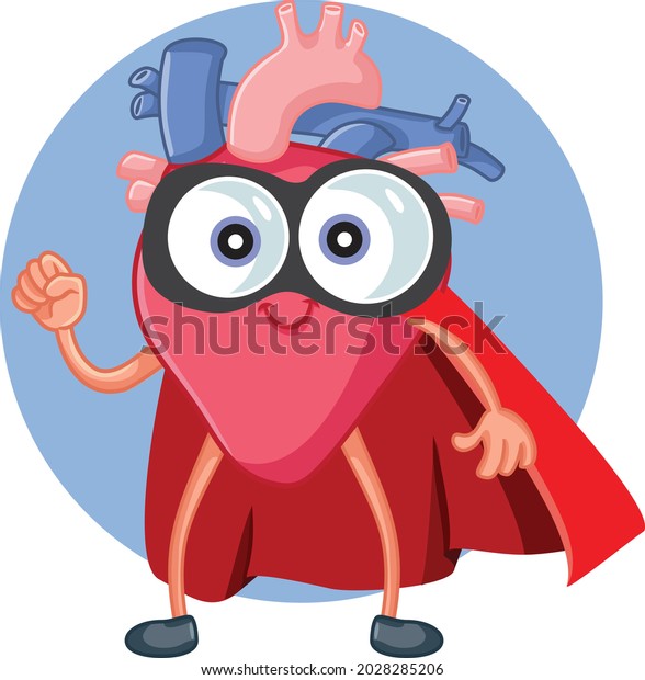 Superhero Heart Vector Cartoon Illustration Funny Stock Vector (Royalty ...