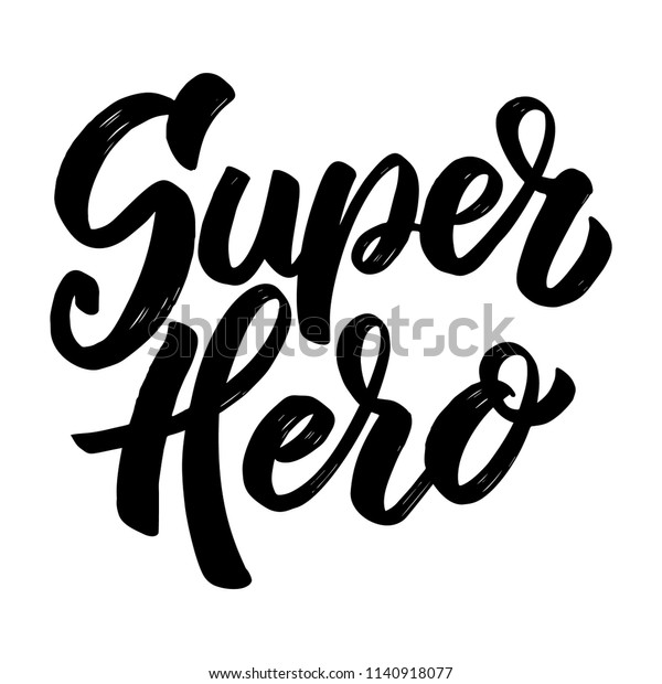 Superhero Lettering Phrase On White Background Stock Vector (Royalty ...