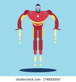 Superhero Man Cartoon Illustration Vector Red Stock Vector (Royalty ...