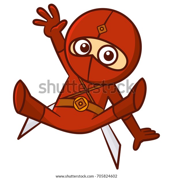 Superhero Red Ninja Kid Stock Vector (Royalty Free) 705824602 ...