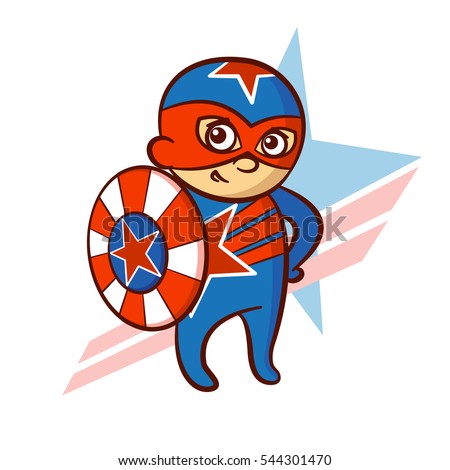 Superhero Red Star Boy Sticker Vector Stock Vector (Royalty Free ...