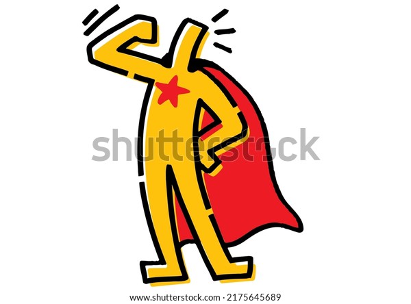Superhero Stick Figure Hand Drawn Vector: เวกเตอร์สต็อก (ปลอดค่า ...