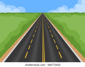 Three Parallel Asphalt Roads Going Far 스톡 일러스트 1174923382 | Shutterstock