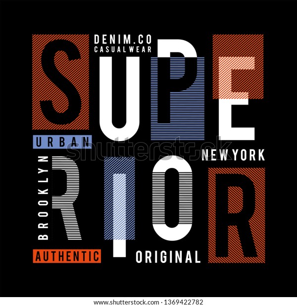 Superior Design Typography Vintage Vector Illustration Stock Vector ...