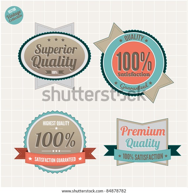 Superior Quality Satisfaction Guarantee Badges Set Stock Vector ...