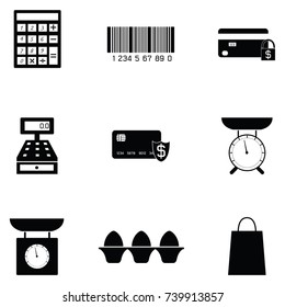 Supermarket Icon Set Stock Vector (Royalty Free) 739913857 | Shutterstock