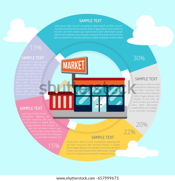 Supermarket Infographic Stock Vector (Royalty Free) 657999673 ...