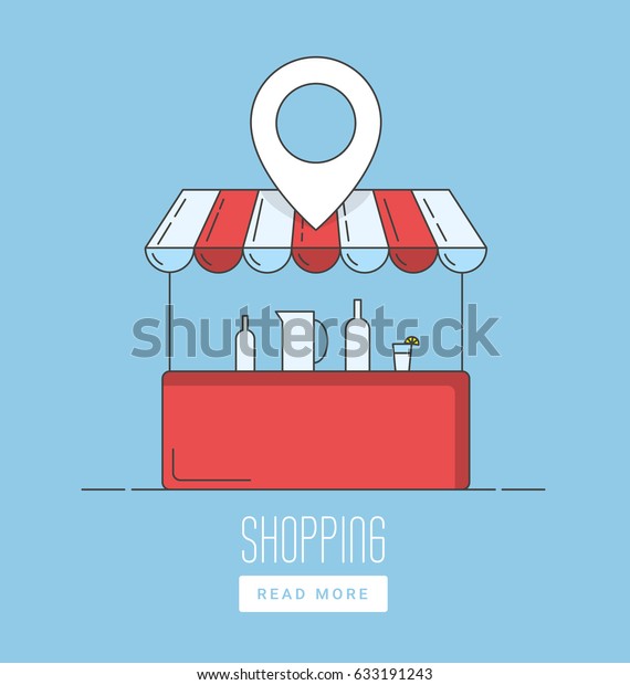 Supermarket Location Icon Map Pointer Silhouette Stock Vector (Royalty ...