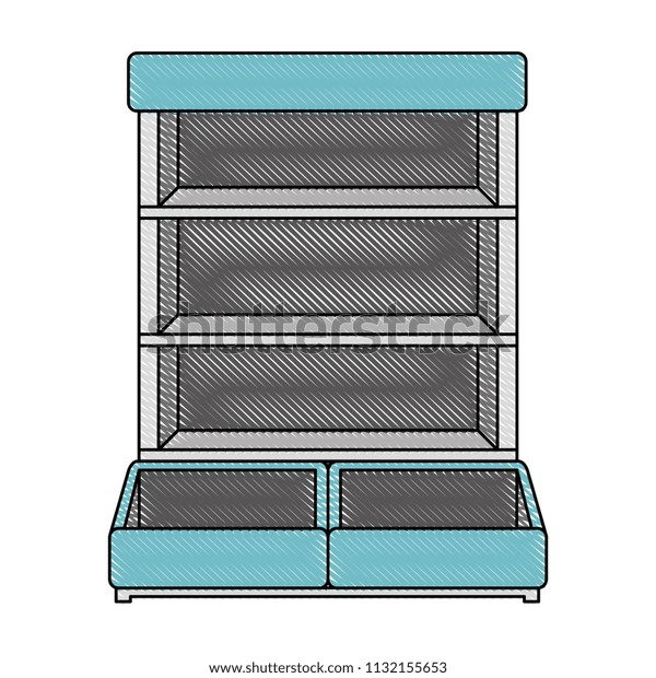 Supermarket Shelving Empty Icon Stock Vector (Royalty Free) 1132155653 ...