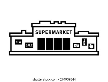 Supermarket Vector Icon On White Background Stock Vector (Royalty Free ...