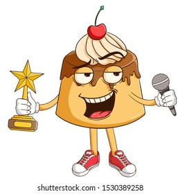 Superstar Singer Pudding Custard Cartoon Character Stock Vector ...