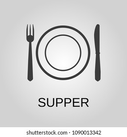 Restaurant Icon Restaurant Symbol Flat Design: เวกเตอร์สต็อก (ปลอดค่า ...