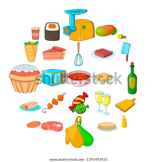 Supper Icons Set Cartoon Set 25 Stock Vector (Royalty Free) 1291492435 ...