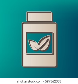 Supplements Container Sign Vector Icon Printed Stock Vector (Royalty ...