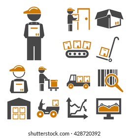 Supply Chain Icon Set Stock Vector (Royalty Free) 496525309
